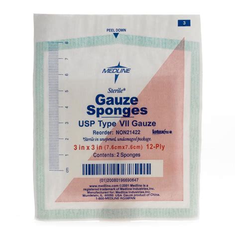 Medline St2s Woven Cotton Gauze Sponge 12ply 3x3 80ct