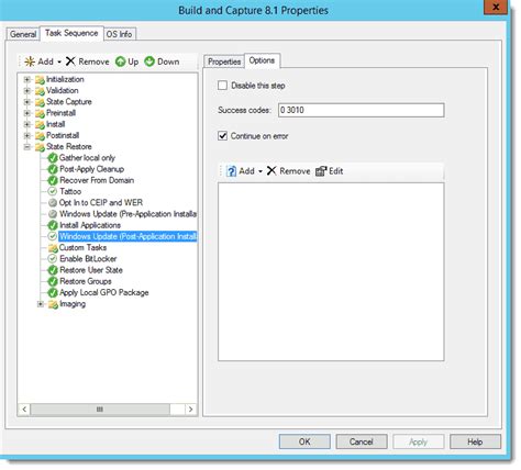 Deployment Workbench Editing Task Sequences