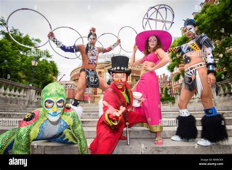 Cast Members From Cirque Du Soleil Outside The Albert Hall In London