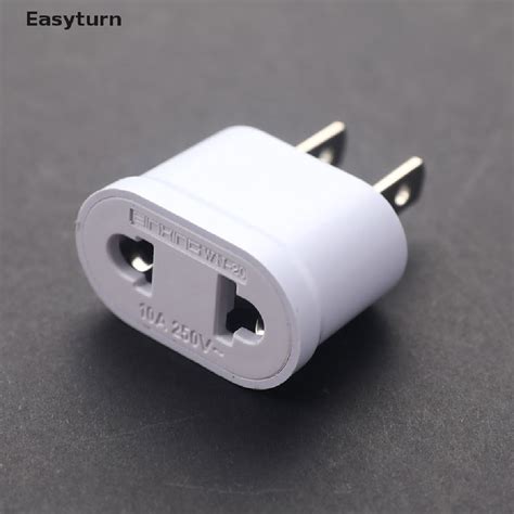 Easyturn ซ็อกเก็ตแปลงปลั๊ก Us เป็น Eu ทรงกลม และแบน อเนกประสงค์