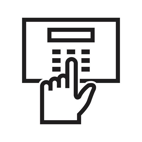 Passcode Door Finger Number Icon Vector Line For Web Presentation