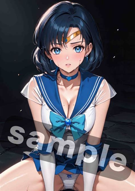 【未使用】セーラームーン セーラーマーキュリー 水野亜美 E0617 Vol 1 同人 A4 アート ポスター イラスト 美少女 コスプレ