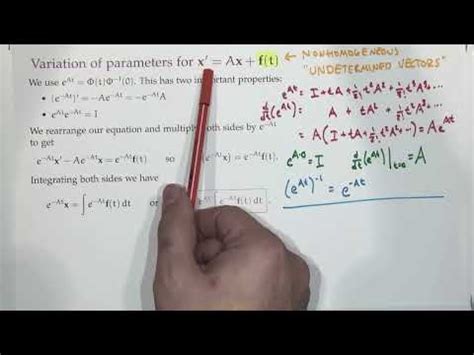 Differential Eqns F22 23 Variation Of Parameters YouTube