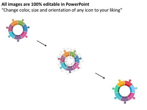 Seven Staged Circular Interconnected Puzzle Diagram With Icons Flat Powerpoint Design