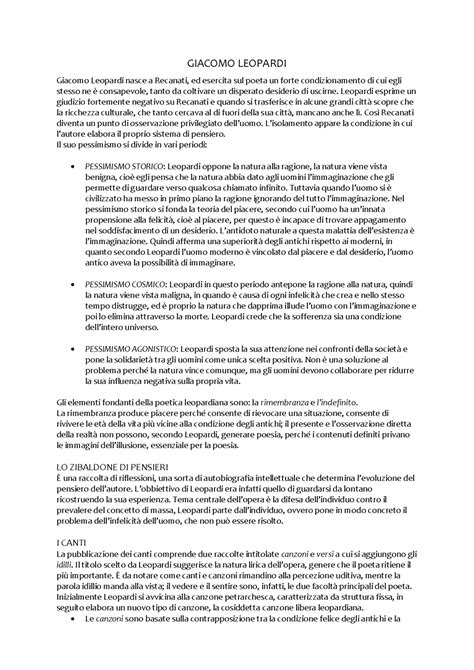 Riassunti Di Italiano Per Maturità Docsity