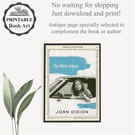 Printable The White Album Book Cover Poster Print On Old Page Joan