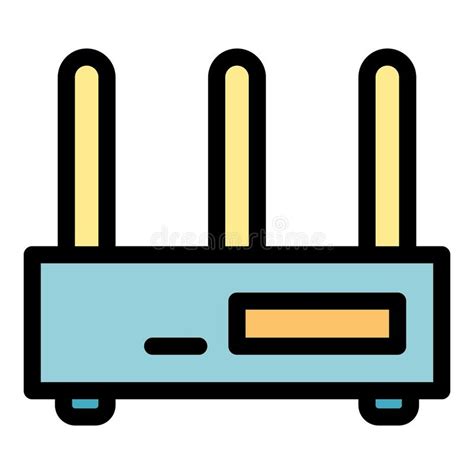 Web Router Icon Color Outline Vector Stock Vector Illustration Of