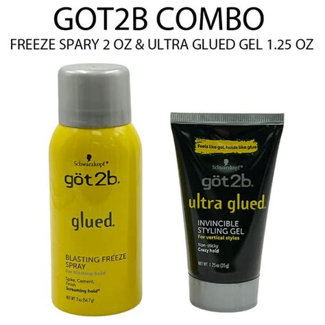 Got2b Glued Blasting Freeze Hairspray 2 Oz And Got2b Ultra Glued