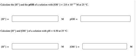 Solved Calculate The H And The POH Of A Solution With Chegg Com