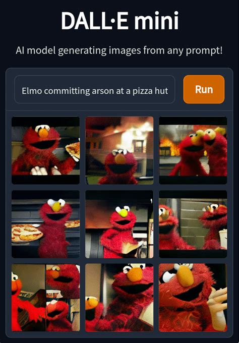 Elmo Committing Arson At A Pizza Hut Dallemini
