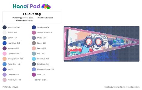 Fallout Flag Fuse Bead Pattern Kandi Pad Kandi Patterns Fuse Bead