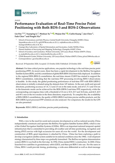 Pdf Performance Evaluation Of Real Time Precise Point Positioning With Both Bds 3 And Bds 2