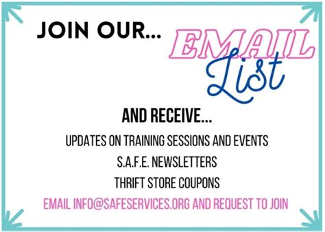 Join Our Email List Safe Services