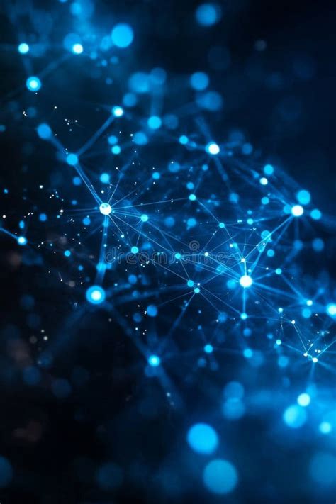 A Complex Network Of Blue Nodes And Connections Creates An Abstract