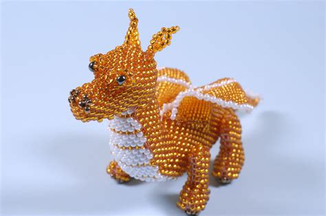 3d Seed Bead Dragon Pattern Helios Peyote Miyuki Beads Pdf Instant Download Etsy