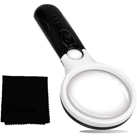 AJW Loupe Avec LED Loupe De Main De Vieil Homme Loupe De Lecture De Batterie D Installation