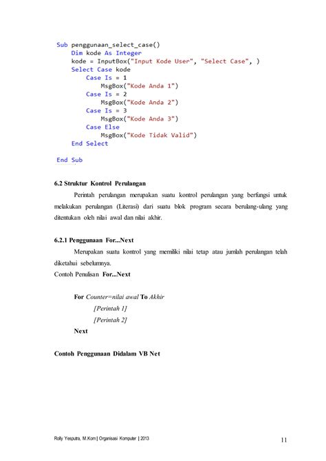Part 6 Struktur Kontrol Di Visual Basic Net