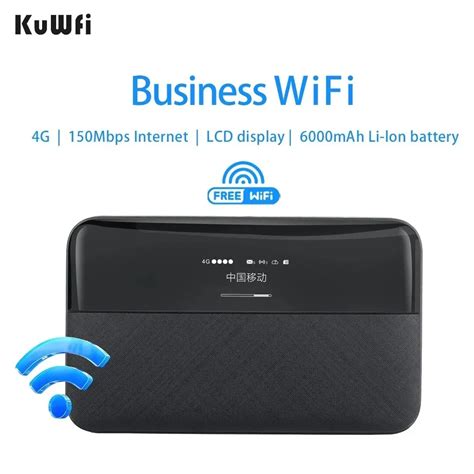 Kuwfi 휴대용 무선 모바일 라우터 모뎀 4g 포켓 와이파이 Sim 카드 야외 핫스팟 미니 라우터 6000mah