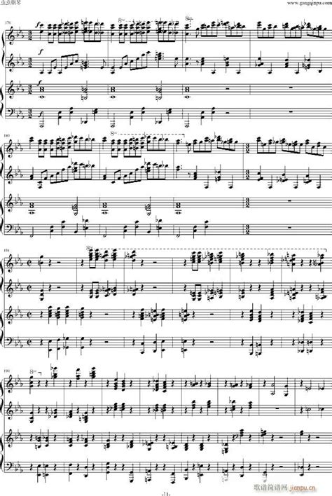 拉赫玛尼诺夫第二钢琴协奏曲第三乐章 歌谱简谱网