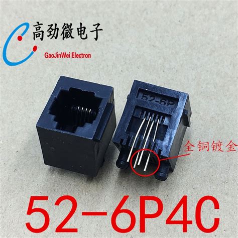 Rj11 Telephone Socket 52 6p4c With Edge 180 Degree Grandado