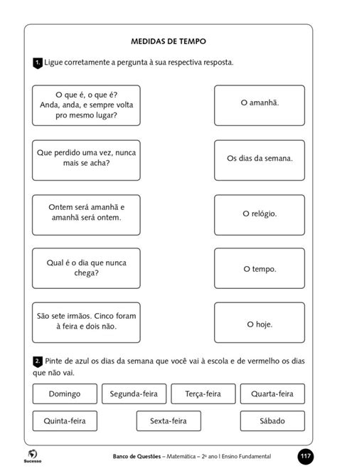 Atividades Sobre Medidas Do Tempo Ideias E Modelos Em PDF