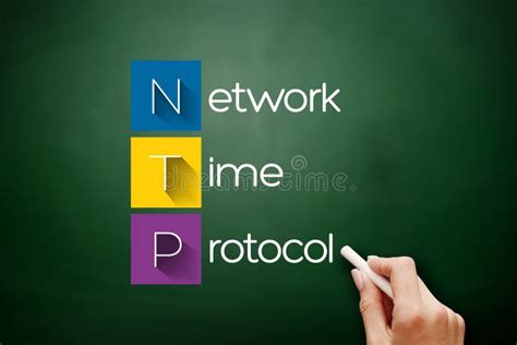 ntp network time protocol acronym technology concept background stock