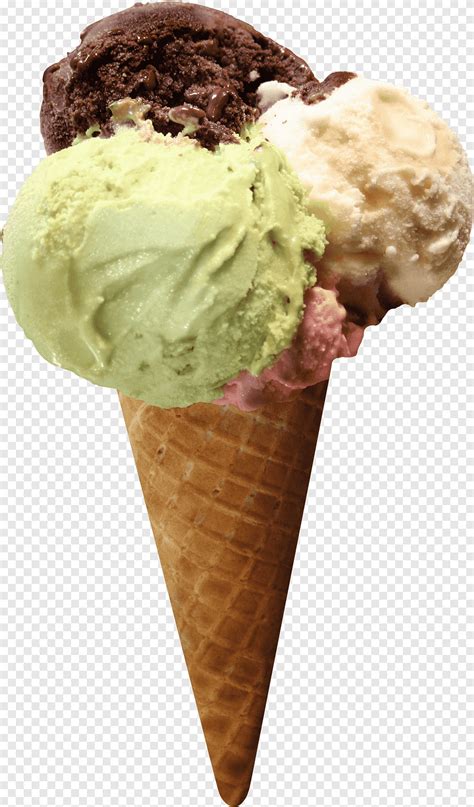 Helados De Tres Sabores En Cono De Azúcar Cuerno De Tres Sabores