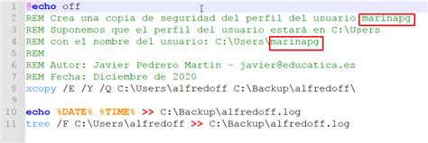 Scripts de Windows variables y parámetros educatica