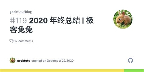 2020 年终总结 极客兔兔 Issue 119 geektutu blog GitHub