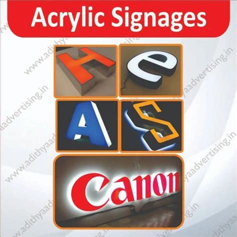 Red Rectangle Acrylic Signage Board For Promotional 1mm At Rs 150