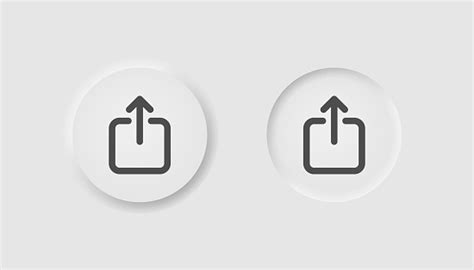 뉴모피즘 스타일의 공유 버튼 비즈니스 아이콘 흰색 Ui Ux 업로드 기호 보내기 연결 위쪽 화살표를 사각형으로 표시합니다 뉴모픽 스타일 벡터 그림 0명에 대한 스톡 벡터