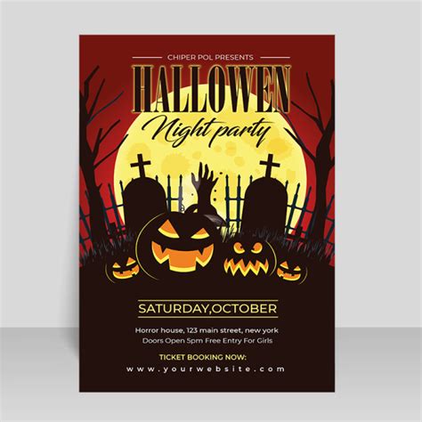 Free Vector Halloween Party Poster Template Freepng