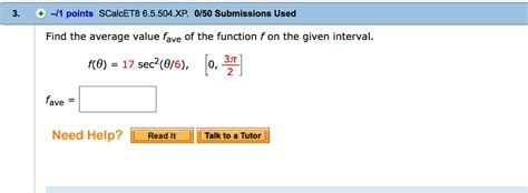 Solved Find The Average Value Fave Of The Function F On The Chegg