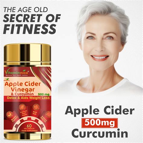 Vitaminnica Apple Cider Vinegar Curcumin Capsules Improves
