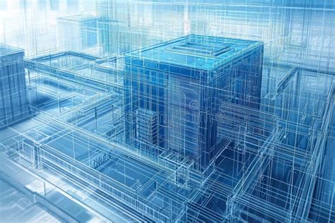 Advanced 3d Wireframe Model Of Modern Architectural Design Showcasing