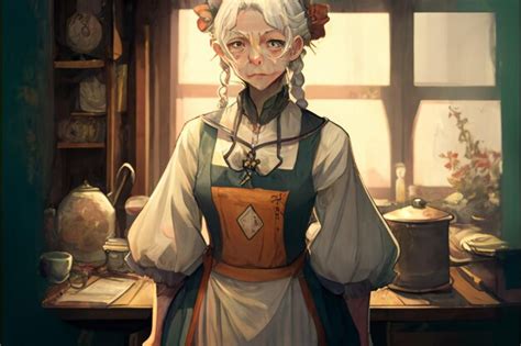 Premium Ai Image A Woman In A Kitchen Wearing An Apron That Saysthe