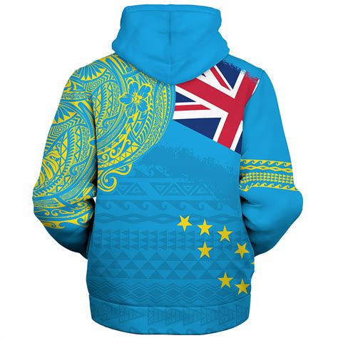 Tuvalu Sherpa Hoodie Polynesian Flag With Coat Of Arms