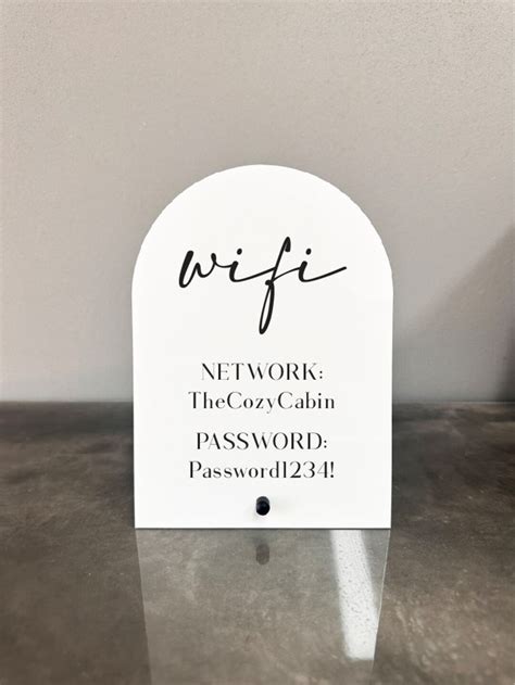 Wifi Acrylic Sign Wifi Sign Acrylic Wifi Sign Wifi Network And Password Sign Rental Wifi Sign