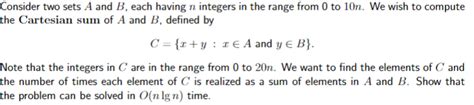 Consider Two Sets A And B ﻿each Having N ﻿integers