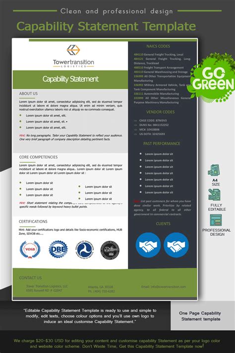 Logistics Capability Statement Template Download Ms Word Editable File