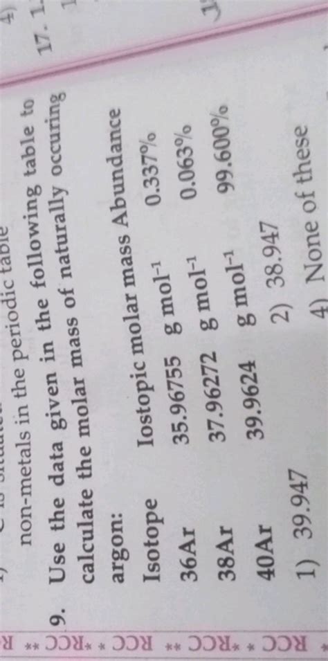 non metals in the periodic table9 use the data given in the following