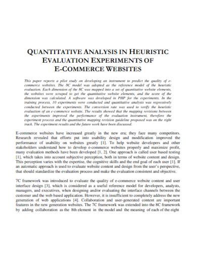 Free 10 Heuristic Analysis Samples Data Behavior Website