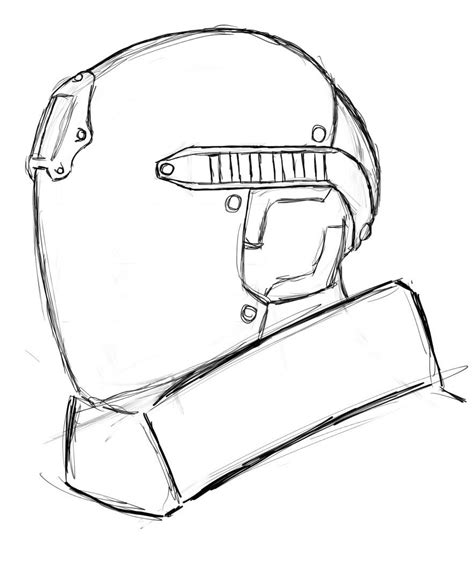 Drawing Tactical Helmet Sketch By Jeff Herk OurArtCorner