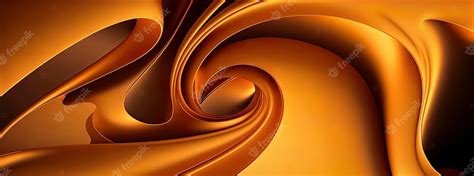 Premium Photo Panoramic Orange Abstract Wave Wallpaper Orange Background