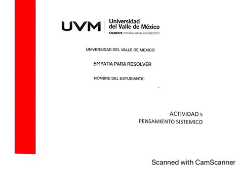 Actividad 5 de empatía para resolver Universidad UVM del Valle de