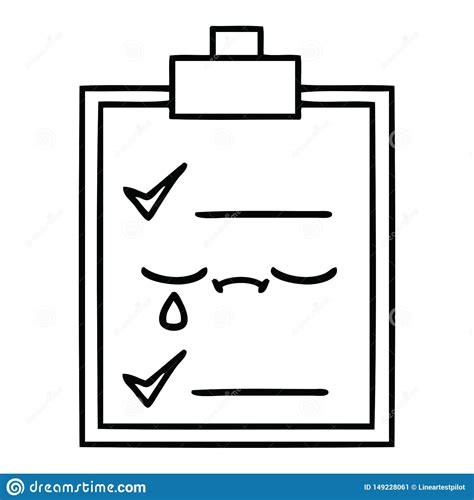 Lista De Verificaci n De La Historieta Del Dibujo Lineal Ilustración