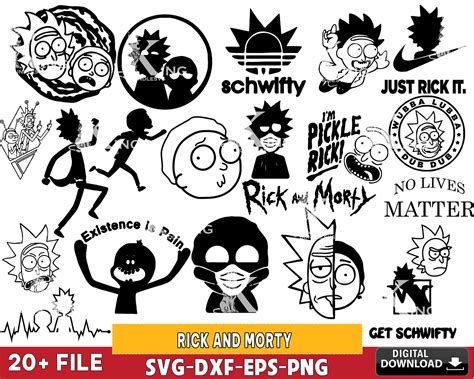 Rick And Morty Svg 20 File Rick And Morty Bundle Svg Dxf Eps Png F