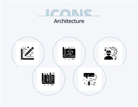 Architecture Glyph Icon Pack 5 Icon Design Design Build Roller Brush