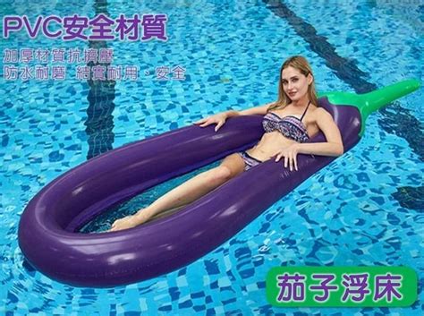 茄子浮床 格布游泳圈 Pvc浮床 游泳圈 玩水 戲水 拍照道具 游泳輔具 充氣床 泳池派對 漂浮圈 水上吊床 泳圈帶網 體育器材 其他運動