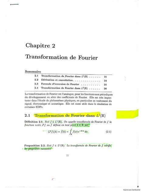 Transformation De Fourier Pdf